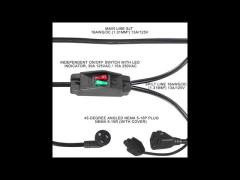NEMA 5-15P to NEMA 5-15R power cord