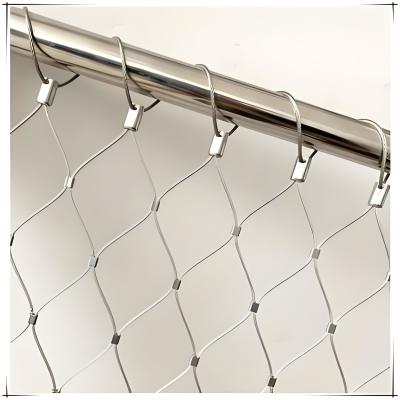 China 7x7 Structure Stainless Steel Wire Rope Mesh Net Wire Rope Mesh Railing for sale