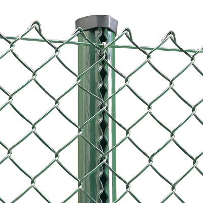 China PVC coated Metal Wire Mesh Fencing Football Stadium Baseball Field Chain Link Fence for sale