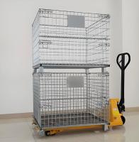 China Heavy Duty Stackable Galvanized Foldiding Storage Wire Mesh Cages for sale