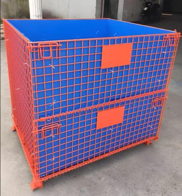 China Powder Coating Stackable Steel Pallet Cage For Efficient Warehouse for sale