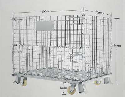 China Heavy Duty Collapsible Wire Mesh Storage Cages With Hot Dipped Galvanized Surface for sale