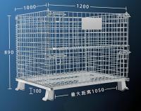 China Heavy Duty Galvanized Foldable Stackable Wire Mesh Pallet Cage For Storage And Transport for sale