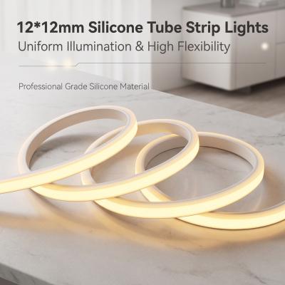 China 12m × 12m Warm White 3000K IP65 Waterproof LED Neon Rope Light Flexible Silicone Neon Strip for Outdoor Use for sale