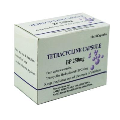 China Tetracycline HCl Capsule 250mg, 10x10's/box,GMP western medicine with BP/USP/CP Standrad for sale