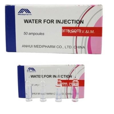 China Water for Injection 10ml, 50's/box,  clear, colourless, odourless, tasteless and sterile liquid GMP Medicine for sale
