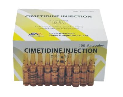 China Cimetidine Injection 200mg/2ml, 100's/box  GMP medicine, BP/USP Standard for sale