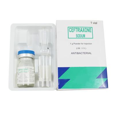 China Ceftriaxone Sodium For Injection 1g/10ml+10ml water, 1pc+1pc/box, GMP medicine many different Packaging stype for sale