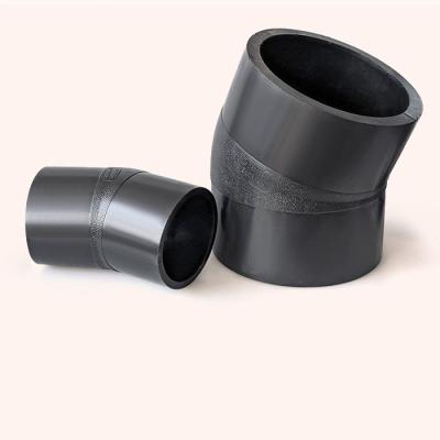 China Small Butt Welding Pipe Fitting Hot Melt 90 110 160mm HDPE Pipe Bend for sale