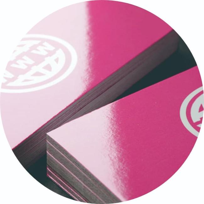 Gloss Lamination example on video invitation card