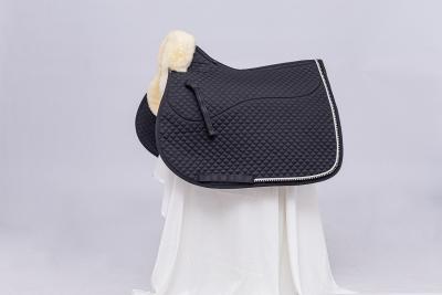 China Sheepskin GP Saddle Pad With High Withers And Diamond Decoration Genuine Australia Sheepskin A Grade for sale