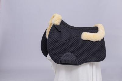 China Fashion Design Sheepskin GP Saddle Pad 4 Pockets System With Inserts Genuine Australia Sheepskin A Grade for sale