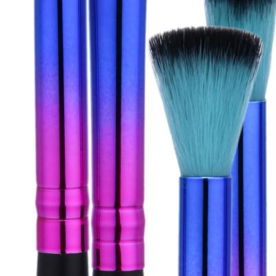 China Synthetic Rainbow Makeup Brush Set Plastic Handle Eyeshadow Blending Brush for sale