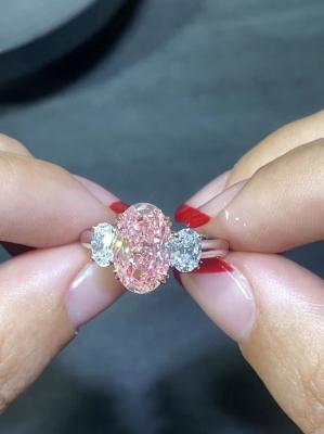 China 0.64 Carat Lab Created Diamonds Oval Orange Pink Can Be Customized for sale