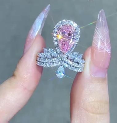 2.47ct VVS2 Pink Diamond Engagement Ring Wedding Ring Pear Cut Jewelry Design