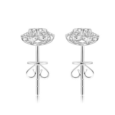 Cina New Flower Design 18k Laboratorio cresciuto orecchini di diamanti Gioielli per donne NGTC certificato forma rotonda orecchini di diamanti in vendita