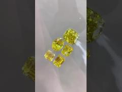 HPHTの実験室によって作成される黄色いダイヤモンドの緩いクッションの切口10 Mohs