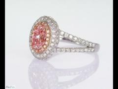 0.89ct 실험실에서 만든 합성 화려한 분홍색 CVD 다이아몬드 IGI 인증 18K 백금 반지 다이아몬드 반지