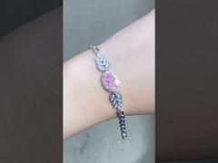 Oval Cut Synthetic Diamond Tennis Bracelet 2.72ct Pink Diamond Bracelet Oval Shape