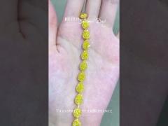 Pear Cut Yellow Diamond Tennis Bracelet VS Clarity T13.68ct 18k White Gold Ring