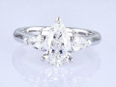 Classic Design Peer Shape Diamant Ring Drie Stones Stijl Witte Lab Groeide Diamant Ring