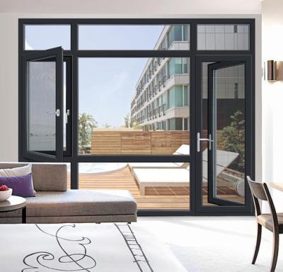 China GYG65 Soundproof Window 1.2mm-2.0mm Aluminum Frame Casement Windows for sale