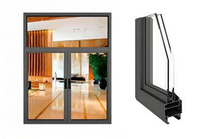 Cina Finestre a battente nere serie GC38 Finestre a battente in alluminio con profilo da 1,2 m-1,4 mm in vendita