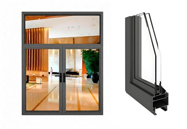 Quality GC38 Series Black Casement Windows 1.2m-1.4mm Profile Aluminum Casement Windows for sale