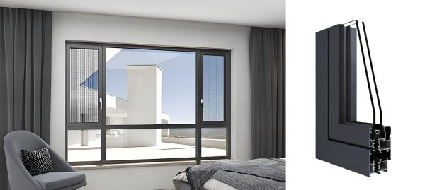 Quality Black Thermal Insulation Casement Window JZG50 Commercial Aluminum Casement Windows for sale