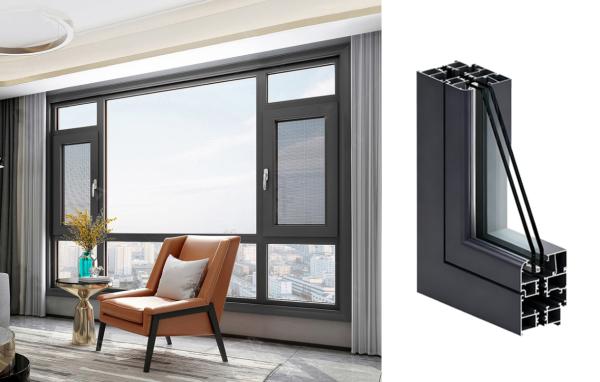 Quality JZG60 Thermal Insulation Casement Window Anodized Custom Casement Windows for sale