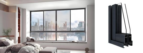 Quality GC90 Aluminum Frame Sliding Windows Anodized Commercial Aluminum Sliding Windows for sale