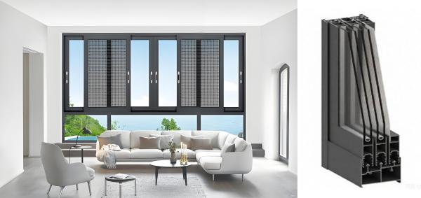 Quality JZ136 Aluminium Powder Coated Sliding Windows White Black Grey for sale