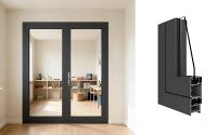 Quality JZ50RM Aluminium Glass Swing Door Anodized Aluminum Casement Door for sale