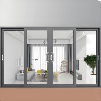 Quality JZ96 Black Aluminium Sliding Doors 1.4mm-2.0mm Commercial Aluminum Sliding Doors for sale