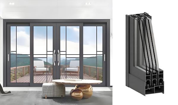 Quality Commercial Aluminium Sliding Doors JZ136 Double Glazed Aluminium Sliding Doors for sale
