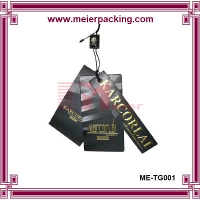 China Luxurious design low price clothing paper hangtags with hot stamping and embossing logo for sale
