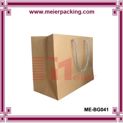 China Personalized hot stamping golden logo craft paper shopping bag with handles for sale