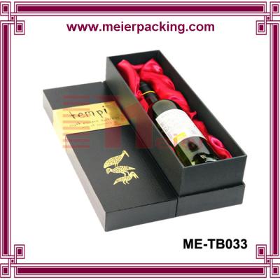 China Besopke High Quality Rigid Set up Box for red wine Packaging with golden hot stamping logo for sale