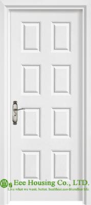 China White Color Interior PVC Wooden Door, 8 panels Style for sale