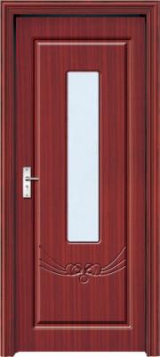 China Solid Core Interior PVC Wood Doors From China Manufacturing, with clear tempered glass for sale