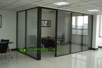 China Aluminum Frame Fixed  Partition For Office With Louvers, Double Glazing for sale