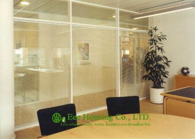 China Aluminum Frame Fixed Glass Partition, Powder Coating Finished for sale
