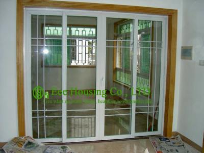 China Residential UPVC Sliding Door With Grilled, Double Glazed Vinyl Sliding Door for sale for sale