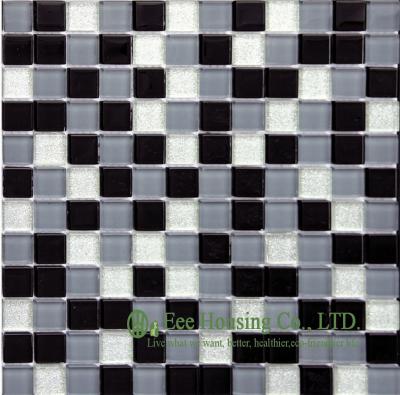 China 300mm*300mm Glass Crystal Mosaic Tile for Kitchen/Bathroom wall, Mixed Dark Color for sale