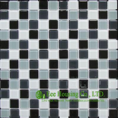China 300mm*300mm Glass Crystal Mosaic Tile for Kitchen/Bathroom wall, Mixed Dark Color for sale