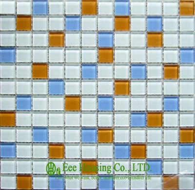 China Mixed Color Glass Crystal Mosaic Tile for indoor &outdoor walls,Glass mosaic tile Factory for sale