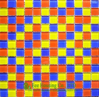 China Mixed Color Glass Crystal Mosaic Tile for indoor &outdoor walls,Glass mosaic tile Factory for sale