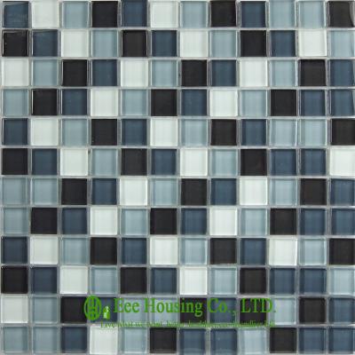 China Wall &Floor Used Glass Mosaic Tiles,Mixed Color Glass Crystal Mosaic Tile for Residential for sale