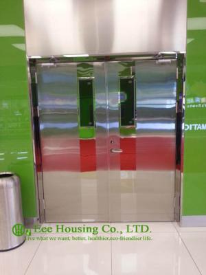 China Double-leaf Fire-rated Glass Door,Stainless steel fire rated emergency exit door for sale