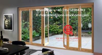 China White color low-E glass thermal break aluminum folding door for villa house for sale